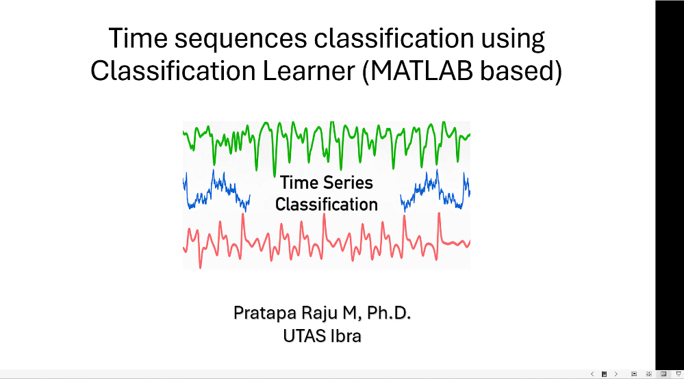Time Sequences Classification using Classification Learner (MATLAB based)