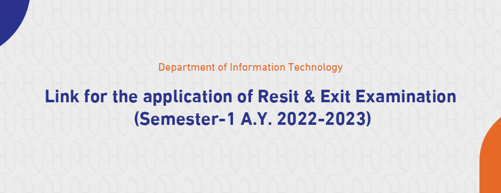 Link for the application of Resit & Exit Examination (Semester-1 AY ...