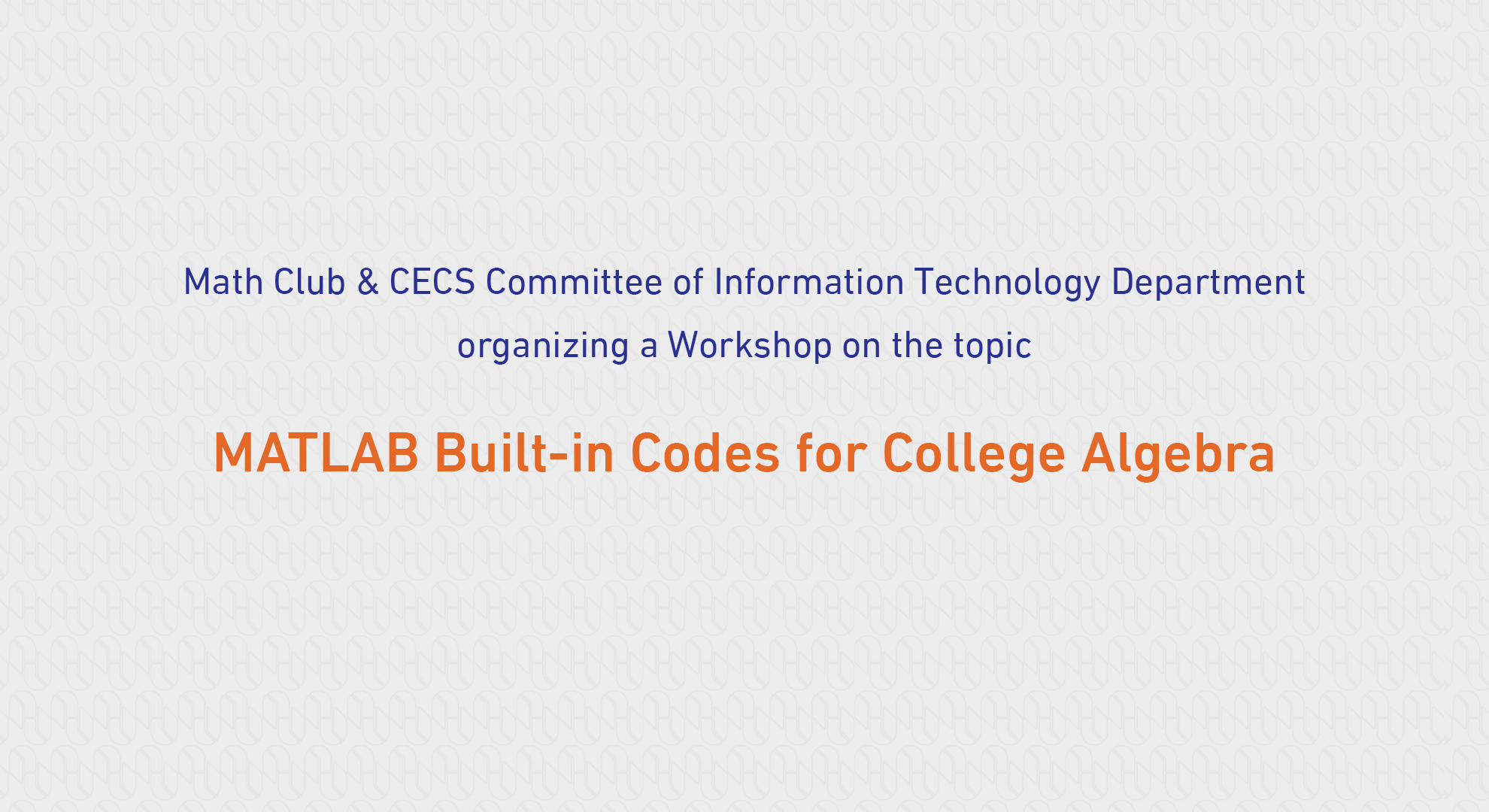 MATLAB Built-in Codes for College Algebra