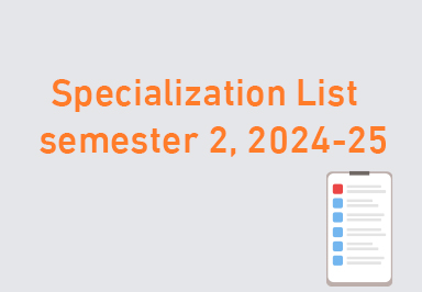 Specialization List for semester 2 2024-25