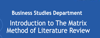 Business Studies Department - Matrix Literature Review