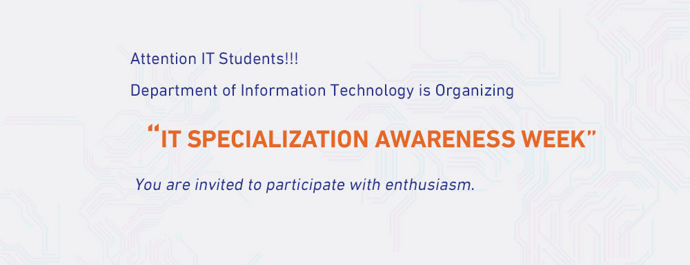 Department of Information Technology is Organizing IT Specialization ...