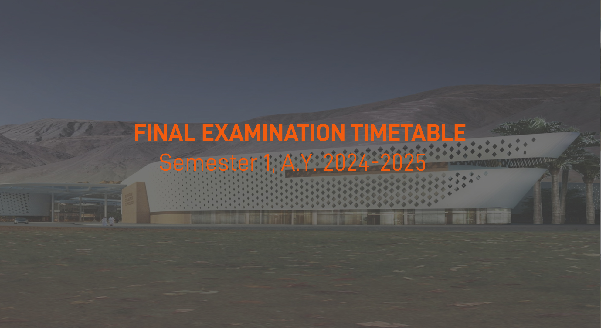 Final Examination Timetable