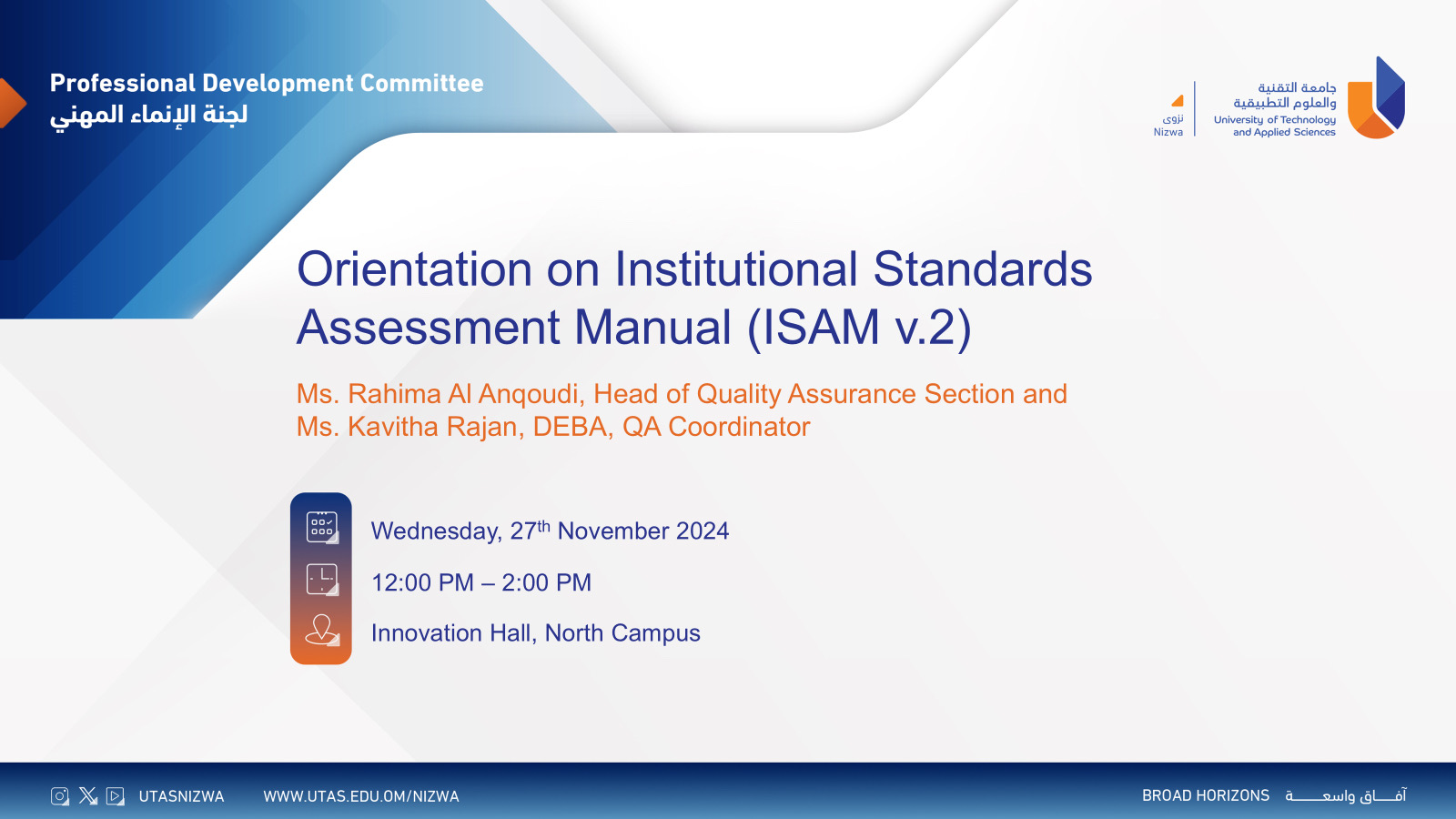 Orientation on Institutional Standards Assessment Manual
