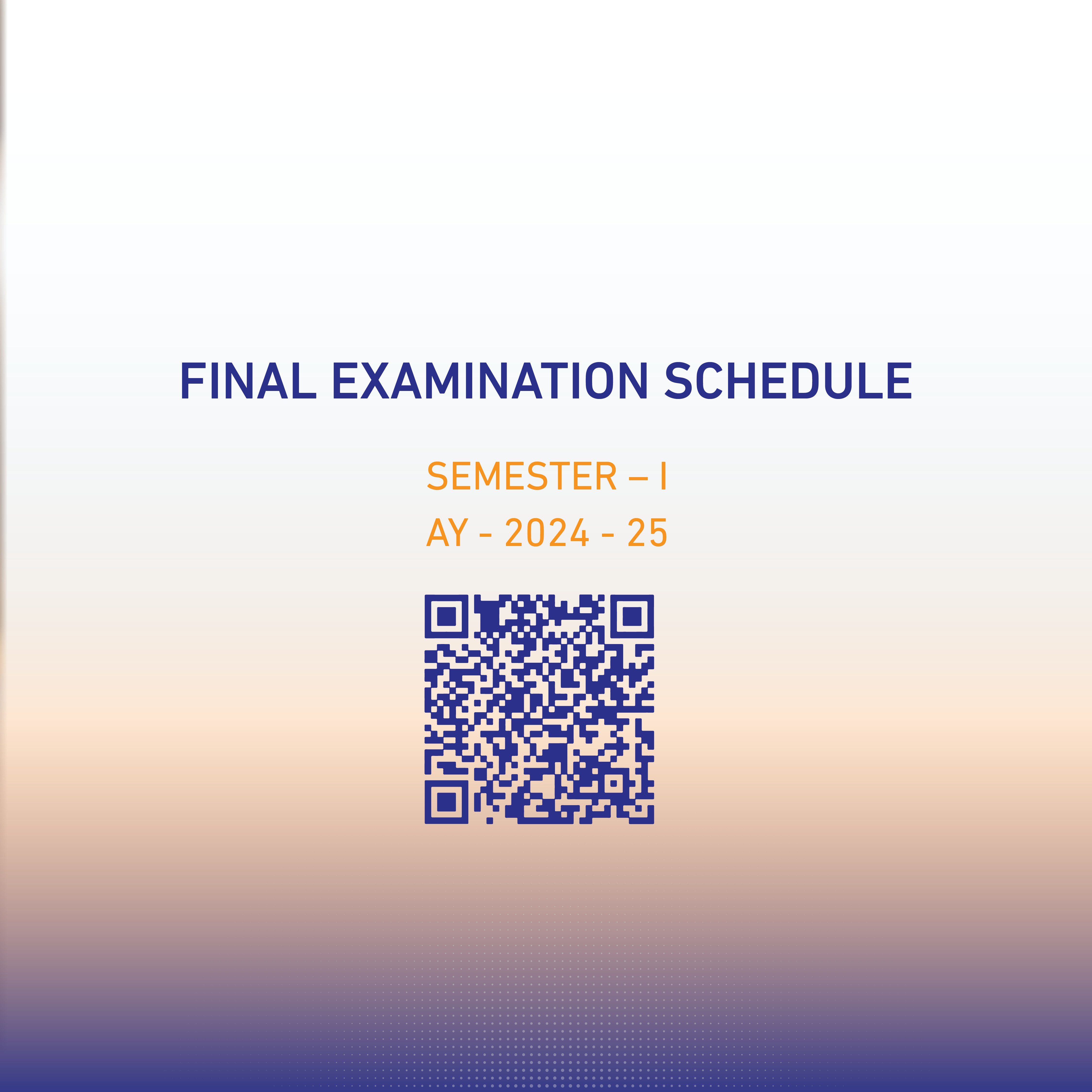 FINAL EXAMINATION SCHEDULE