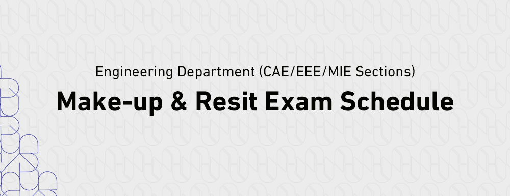 Engineering-Make-up & Resit exams schedule